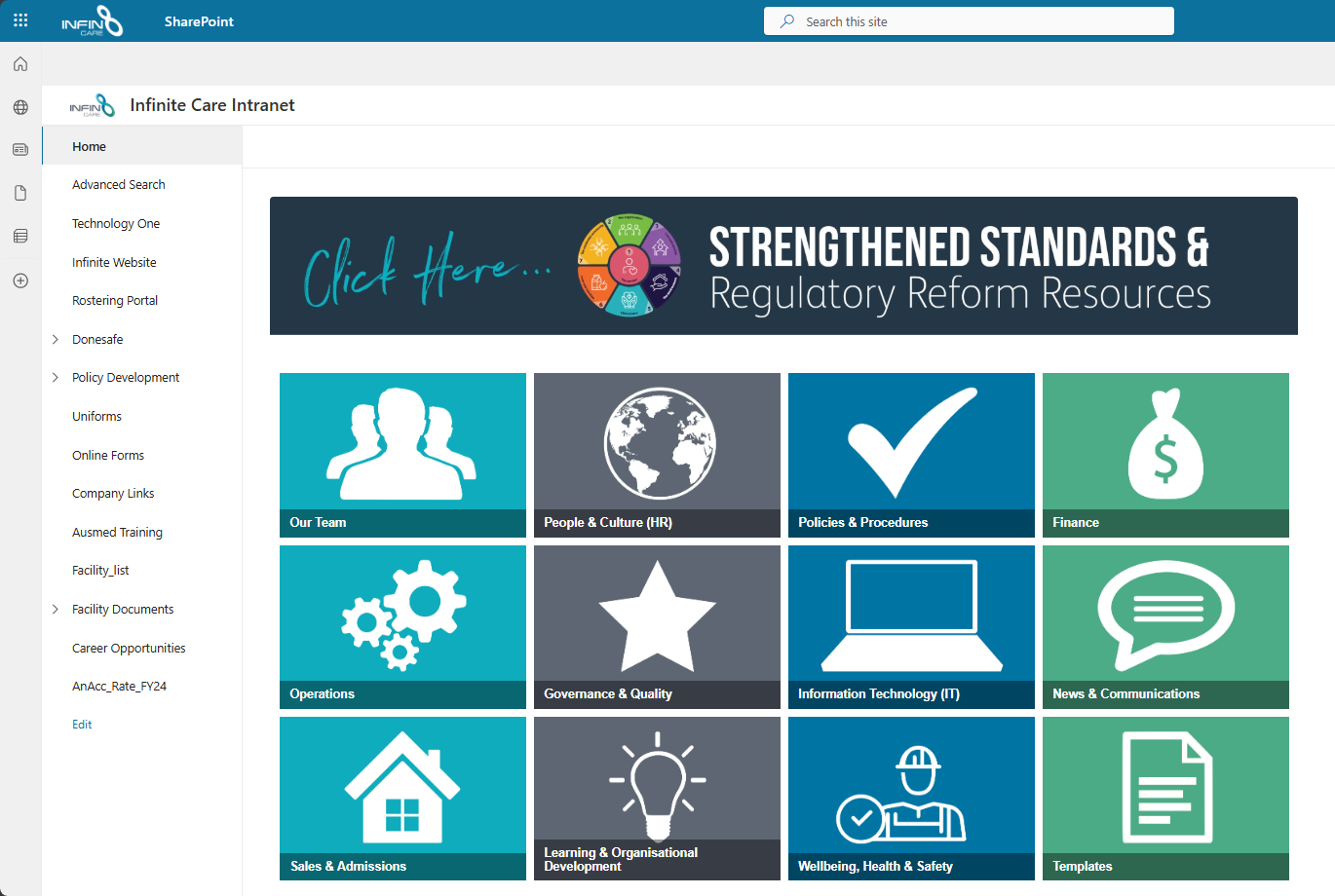 Accessing the Infin8care Intranet – Infin8care