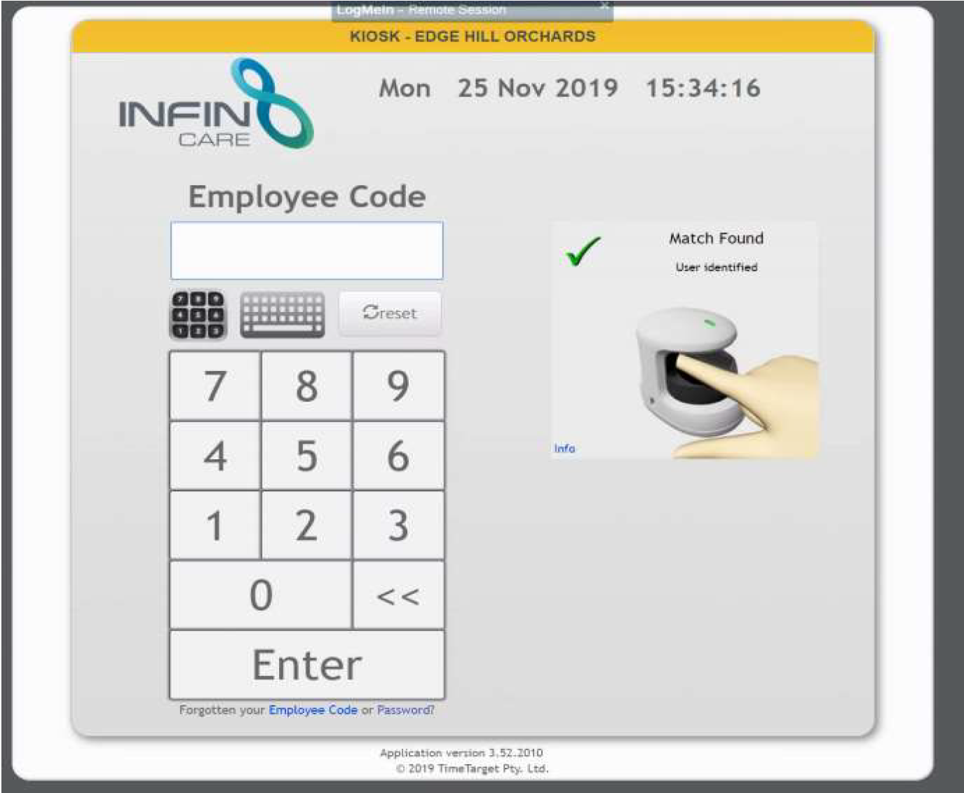 Time Target Kiosk – Clocking In and Out Instructions – Infin8care