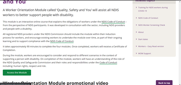 NDIS Worker Induction – Infin8care