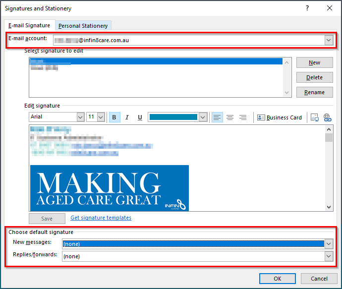 Remove The Default Signature In Outlook Infin8care