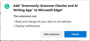 Installing Grammarly Add-on in Microsoft Edge – Infin8care