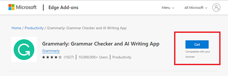 Installing Grammarly Add-on in Microsoft Edge – Infin8care