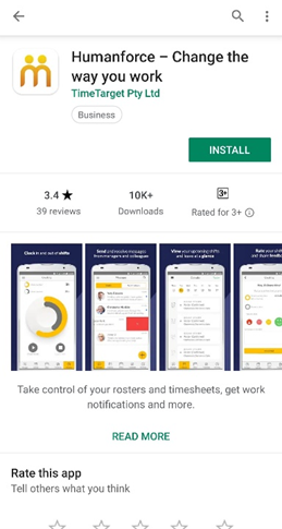 Humanforce App - download and installation for Android – Infin8care